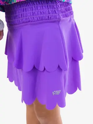 RUFFLEBUTTS Upf 50+ Active Tiered Flare Skort - Neon Purple