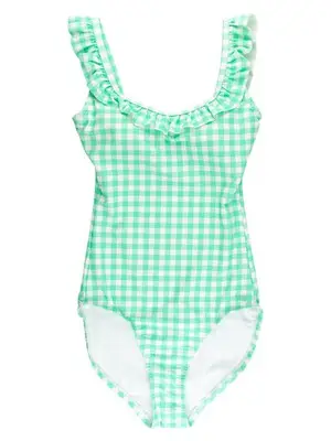 RUFFLEBUTTS Upf 50+ Ruffle One-piece Swimsuit - Spring Bud Gingham
