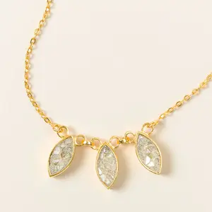 UNCOMMON GOODS Sliced Raw Diamond Trio Pendant Necklace