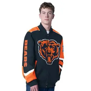 G-III SPORTS BY CARL BANKS Chicago Bears Full-zip Racing Jacket - Navy