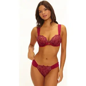 BEACH BUNNY Lena Skimpy Bikini Bottom - Wine