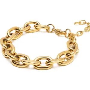 NIALAYA Round Cable Chain Bracelet - Gold
