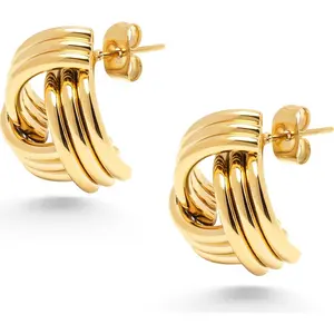 NIALAYA Knot Stud Earrings - Gold