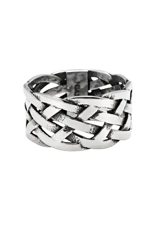 NIALAYA JEWELRY Woven Chain Ring - Silver