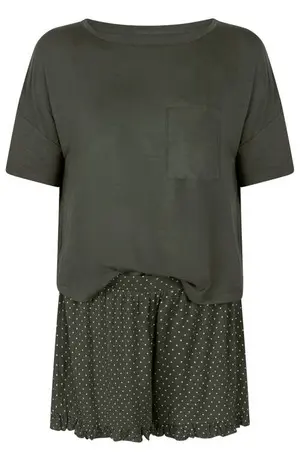 Hunkemoller Jersey Pyjama Set - Green