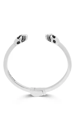 NIALAYA JEWELRY Sculpted Skull Stainless Steel Bangle