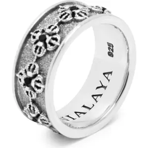 NIALAYA Dorje Sterling Silver Ring - Silver/black