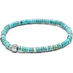 NIALAYA Heishi Bead Wristband - Turquoise