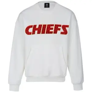 CUCE Kansas City Chiefs Chenille Jeweled Sweatshirt White