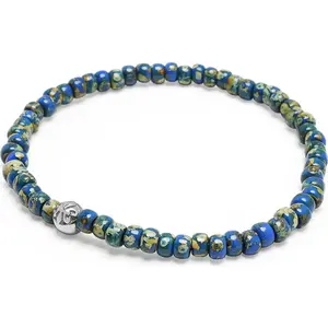 NIALAYA JEWELRY Lapis Lazuli Miyuki Bead Bracelet Blue Lapis