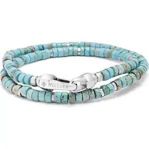 NIALAYA Heishi Wrap Bracelet - Turquoise