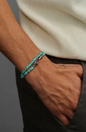 NIALAYA JEWELRY Heishi Wrap Bracelet - Turquoise