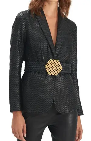 VELEZ Tatacoa Woven Leather Blazer