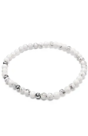 NIALAYA Howlite Beaded Wristband