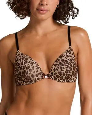 Hunkemoller Plunge Padded Underwired Bra - Brown