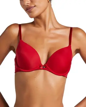 Hunkemoller Plunge Padded Underwired Bra - Chili Pepper