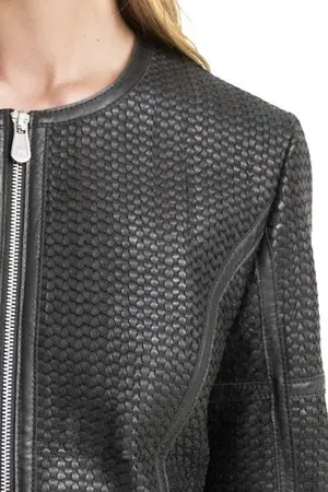 VELEZ Woven Leather Jacket