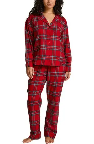 Hunkemoller Flannel Pyjama Top - Red