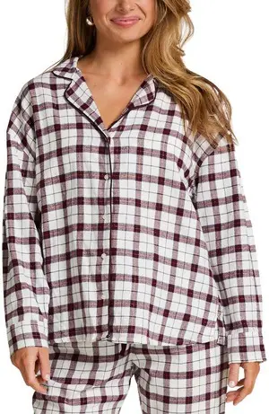 Hunkemoller Flannel Pyjama Top - White
