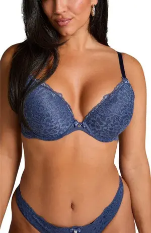 Hunkemoller Marine Padded Push-up Underwired Bra - Blue Indigo