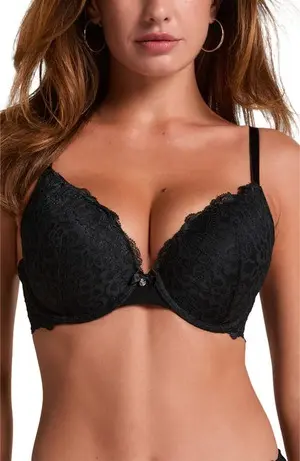 Hunkemoller Marine Padded Push-up Underwired Bra - Caviar