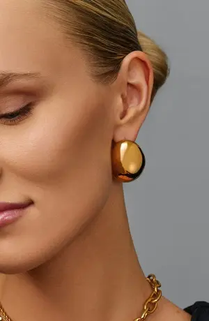 NIALAYA JEWELRY Vintage Oval Stud Earrings