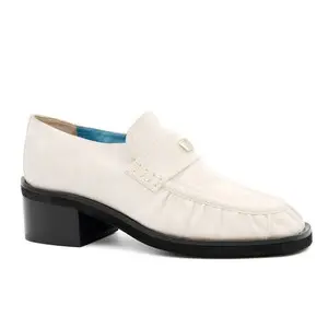 VALENTINA RANGONI Cortina Block Heel Loafer - White