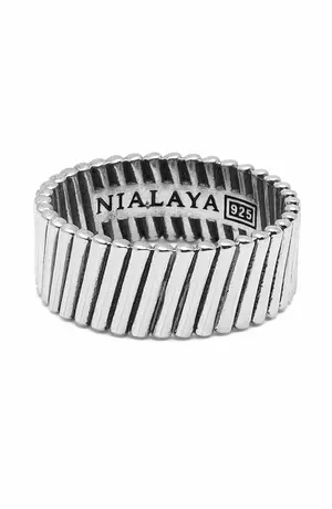 NIALAYA Sterling Band Ring - Silver