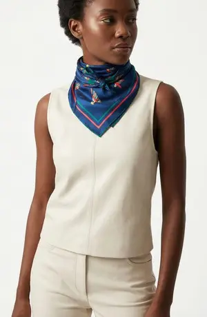 JESSIE ZHAO NEW YORK Sky Parade Double Sided Silk Scarf