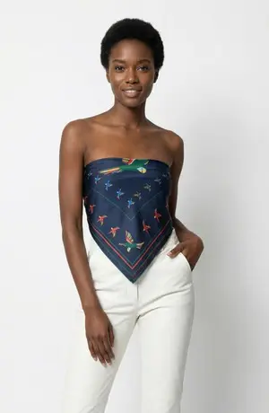 JESSIE ZHAO NEW YORK Sky Parade Double Sided Silk Scarf
