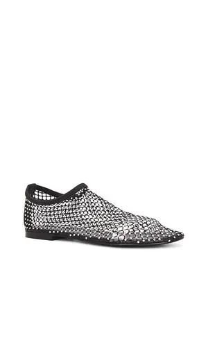 Steve Madden Mino Embellished Mesh Flats - Black