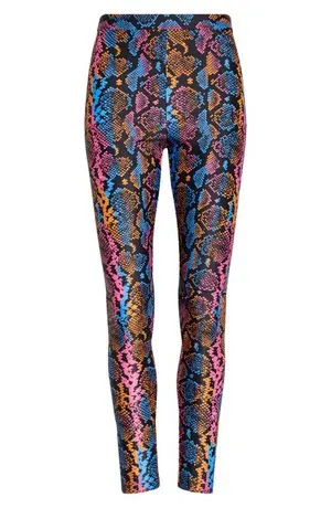 Versace Python Print Leggings - Sky Pink Sapphire Autumn Spice