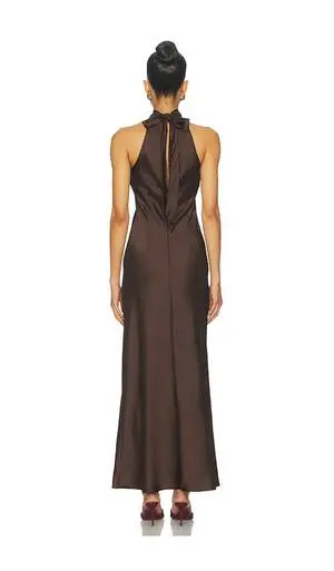 Steve Madden Lara Halterneck Maxi Dress - Dark Espresso