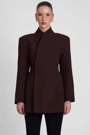 LEAU Hourglass Belted Coat - Brown
