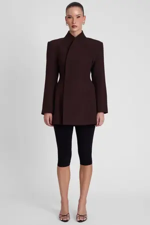 LEAU Hourglass Belted Coat - Brown
