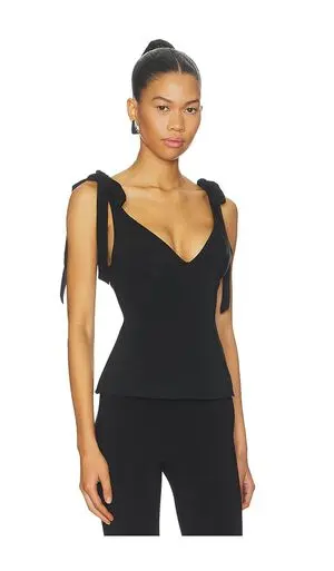 MORE TO COME Brixley Deep V Top With Shoulder Ties