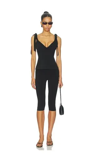 MORE TO COME Brixley Deep V Top With Shoulder Ties