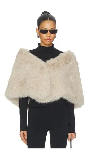 UNREAL FUR Yasmine Wrap In Tan - Almond