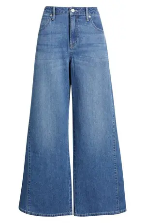 CITY BLUES High-waist Wide Leg Stretch Jeans - Light Indigo