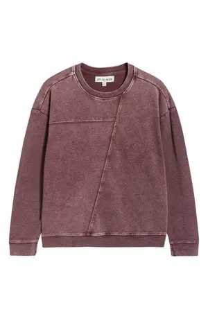 CITY BLUES Reverse French Terry Spliced Sweatshirt - Plum