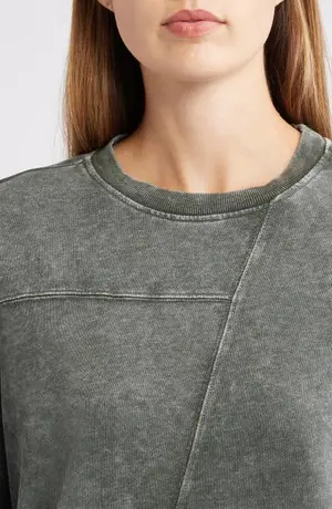 CITY BLUES Reverse French Terry Spliced Sweatshirt