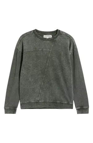 CITY BLUES Reverse French Terry Spliced Sweatshirt