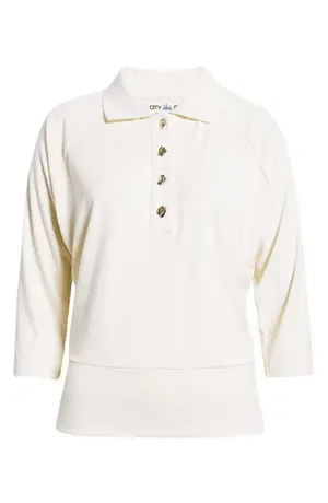 CITY BLUES Raglan Sleeve Polo - Cream