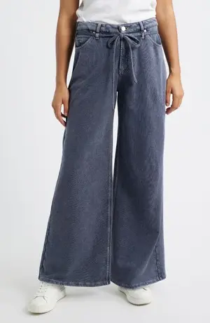 CITY BLUES Wide-leg Knit Jeans - Indigo