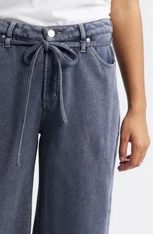 CITY BLUES Wide-leg Knit Jeans - Indigo
