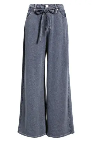 CITY BLUES Wide-leg Knit Jeans - Indigo
