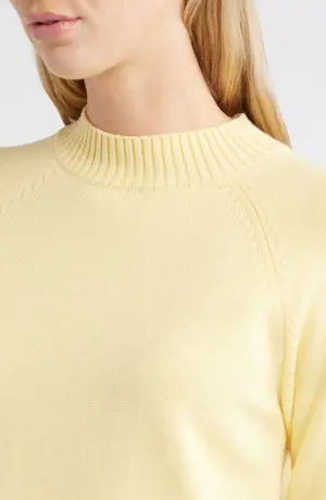 CITY BLUES Raglan Sleeve Mock Neck Sweater - Sunlight