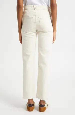 Veronica Beard Leah Straight-leg Jeans - Ecru