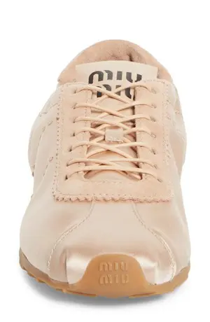 Miu Miu Plume Satin Low Top Sneaker
