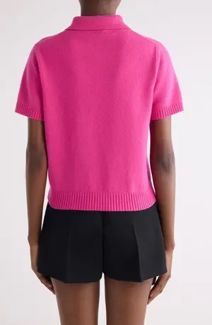 Givenchy Short Sleeve Wool & Cashmere Polo